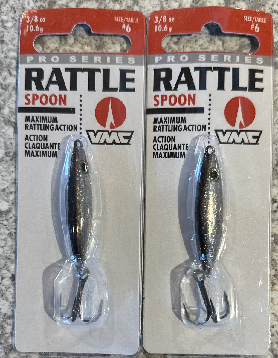 2 Packs VMC Pro Series Rattle Spoon Ice Fishing Lure 3/8 OZ Shiner | eBay