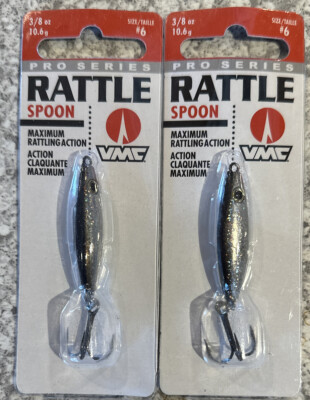 2 Packs VMC Pro Series Rattle Spoon Ice Fishing Lure 3/8 OZ Shiner | eBay