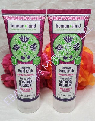 Lot of 2 Human + Kind Moisturizing Hand Scrub Elderflower & Raspberry 2 ...