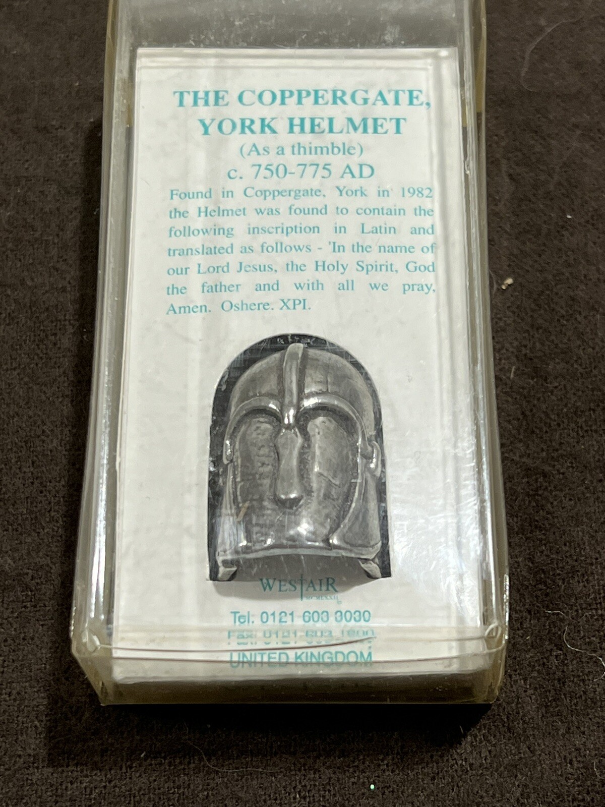 THE COPPERGATE YORK HELMET C 750-775 AD WESTAIR METAL SOUVENIR THIMBLE ...