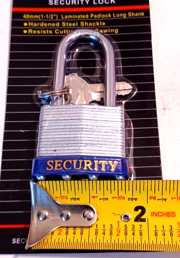 LOCK 40 mm 1-1/2" Padlock - 2 keys long shank padlock 2" shank | eBay