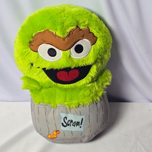 Sesame Street Oscar the Grouch 7" Plush Stuffed Scram Garbage Trash Can ...