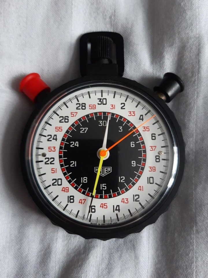 Iconic 1980s Heuer stopwatch rattrapante split 512.902 1/10 boxed ...