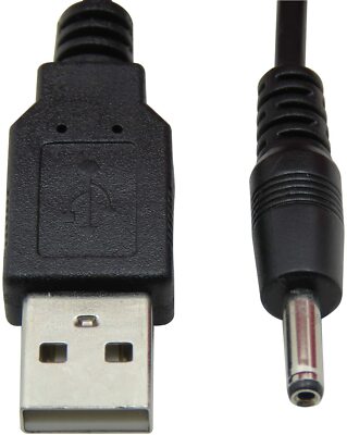 DC 5V Charger Cable USB To Barrel Jack 3.5mm x 1.35 Charging Power Lead ...