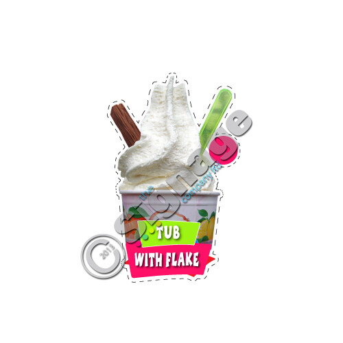 ice cream van sticker tub with flake Die Cut | eBay UK
