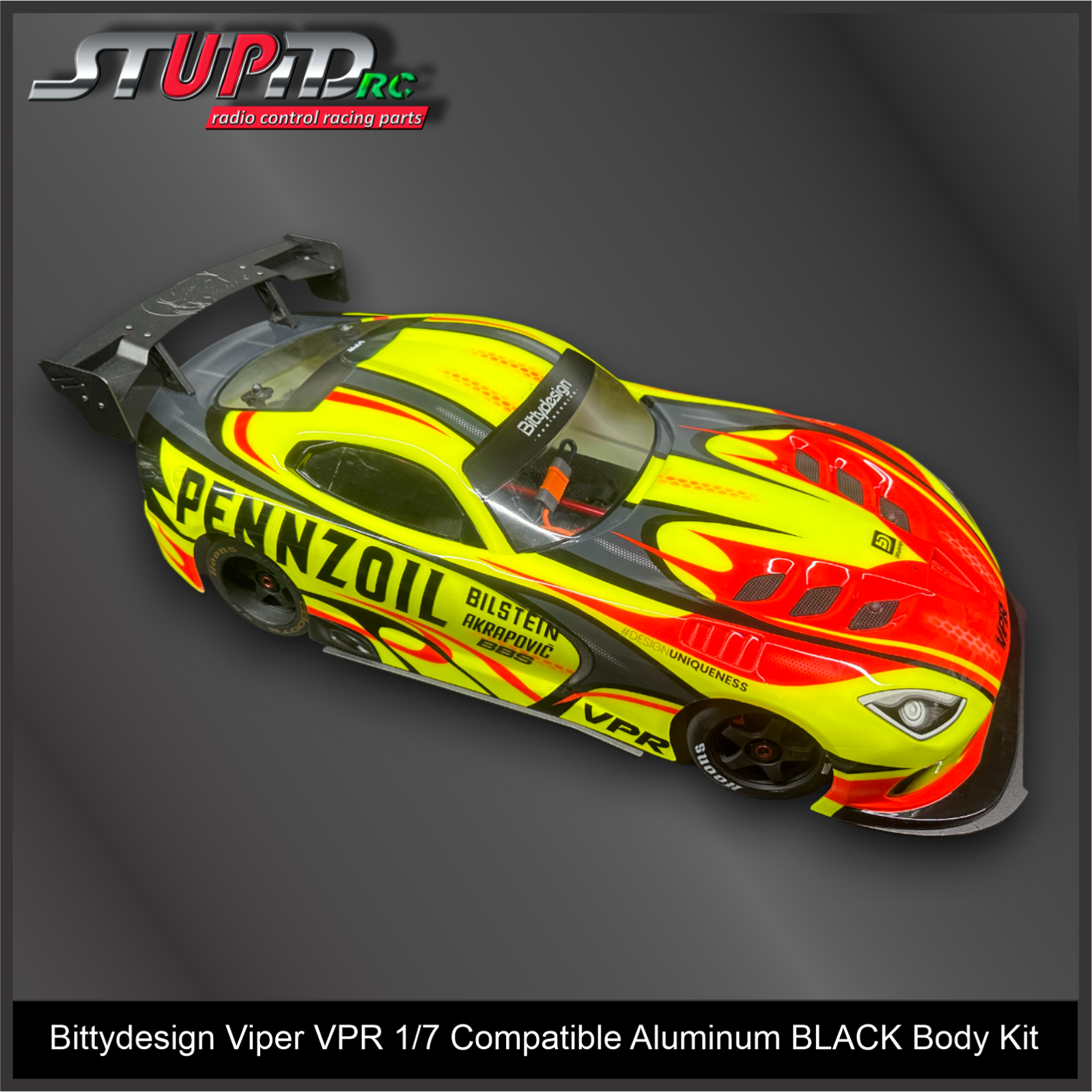 Bittydesign Viper VPR 1/7 Compatible Aluminum BLACK Body Kit Felony ...