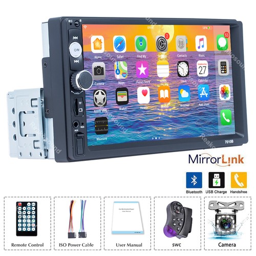 Single 1 DIN Unit 7 Inch Car Stereo HD Touch Screen BT Phone Link Radio ...