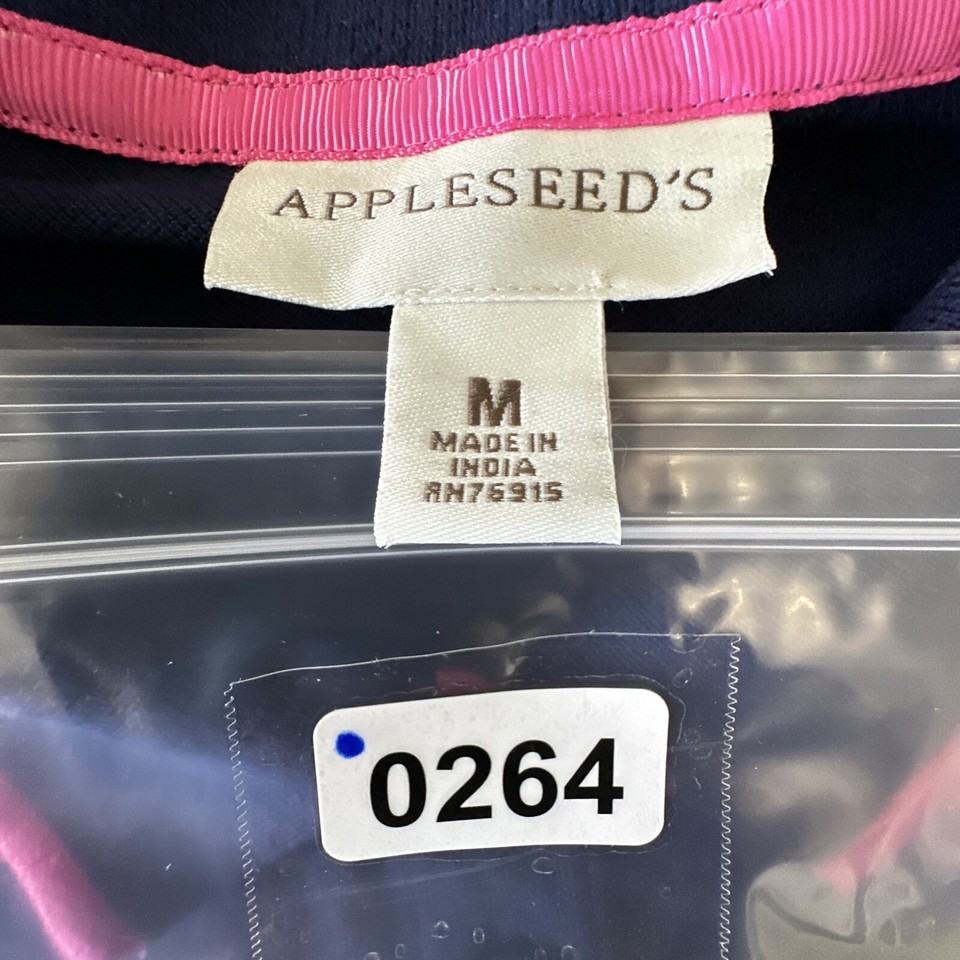 Appleseeds Dress Womens Sz M Navy Blue Shift Dress Short Sleeve 1/3 ...