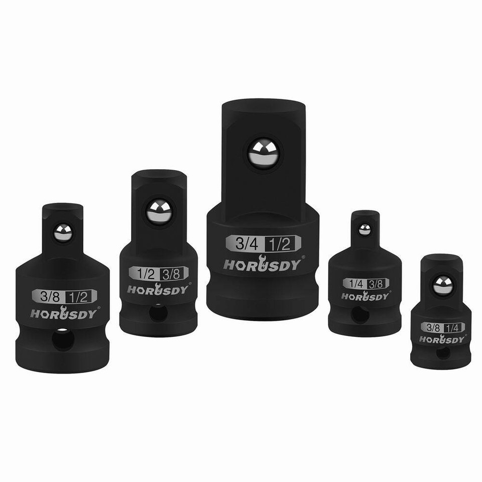 5PC Impact Socket Adapter and Reducer Set 3/4 3/8 1/2 1/4 Driver Cr-V ...