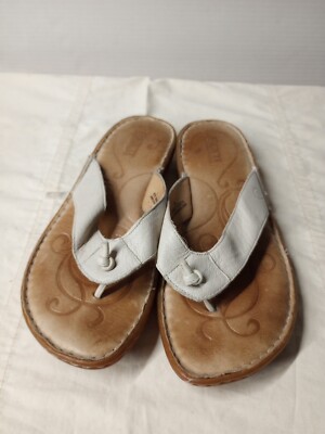 Born Taupe Flip Flop Leather Women Sandals B86811 Size 8M | eBay