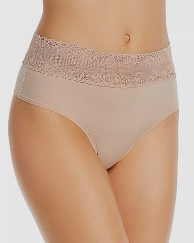 $22 Natori Women's Beige Solid Bliss Perfection High-Waist Thong Panty Size OS | eBay