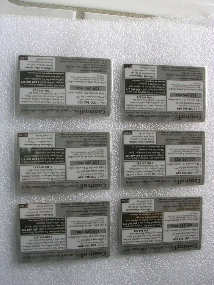 XENA COASTCALL AUSTRALIA PHONE CARD SET OF 6 - limited to 250 sets | eBay
