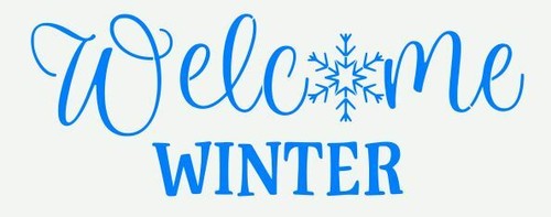 Stencil Welcome Winter Script Font Snowflake Country Primitive DIY | eBay