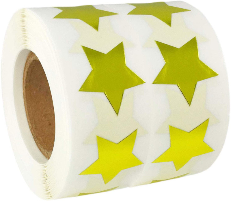 Metallic Star Stickers 1416 Metallic Yellow Star Stickers Roll ...