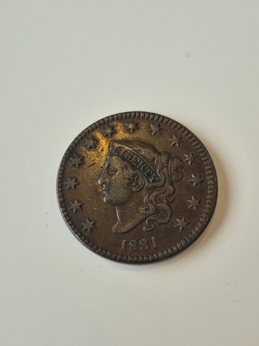 USA old PENNY 1831 Large Cent almost Extremly Fine chocolate brown coin ...