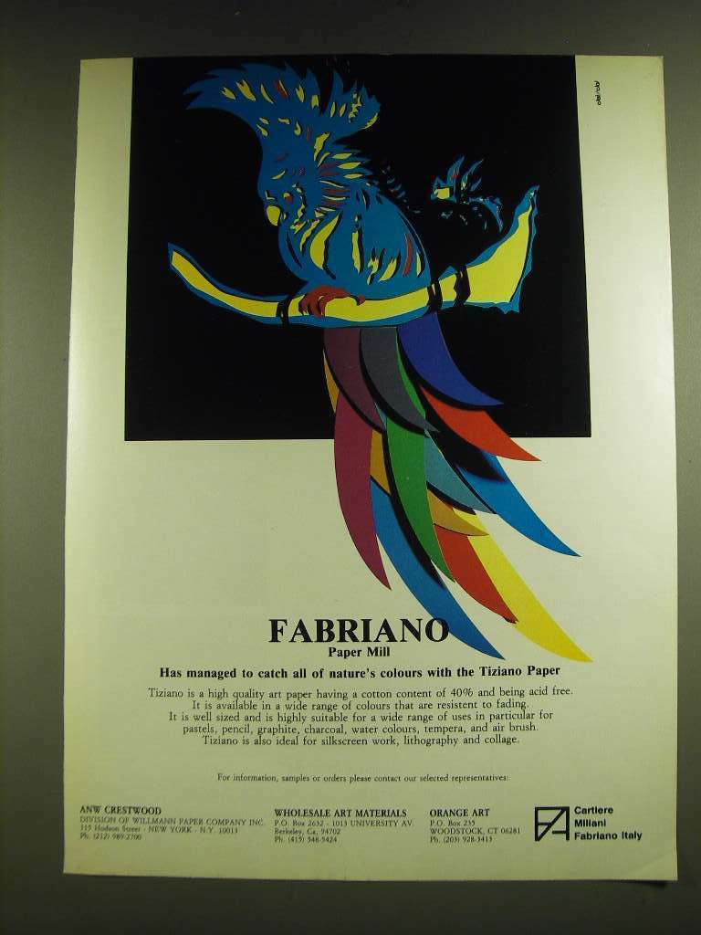 1990 Fabriano Tiziano Paper Ad - Fabriano Paper Mill has managed to ...