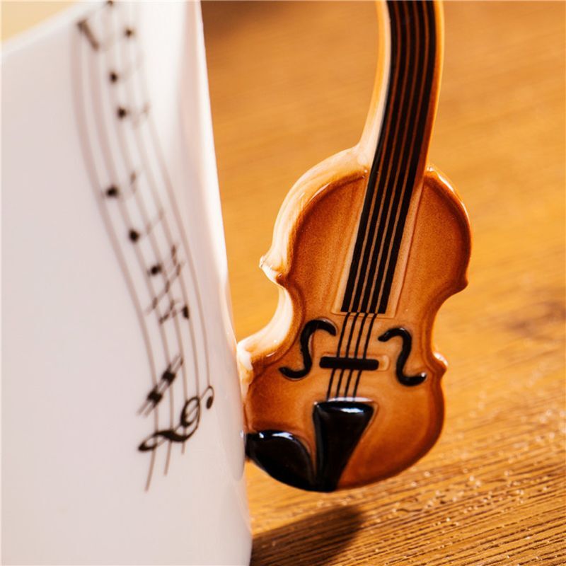 Music Mug for Creative Violin Ceramic Mugs Coffee Tea Milk Stave Cups 2 ...