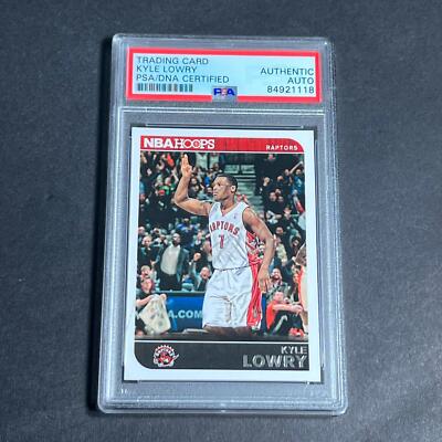 2014-15 Panini Hoops #112 Kyle Lowry Signed Card AUTO PSA Slabbed ...