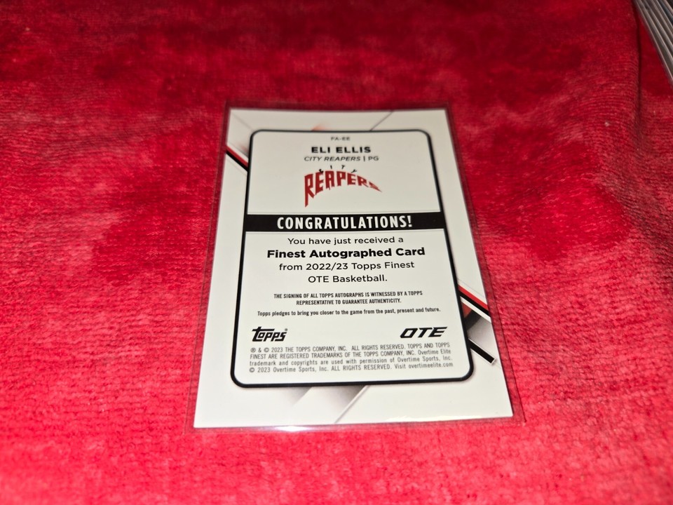 2023 TOPPS FINEST OVERTIME CARD OF ELI ELLIS RC AUTO GREEN 92/99 | eBay