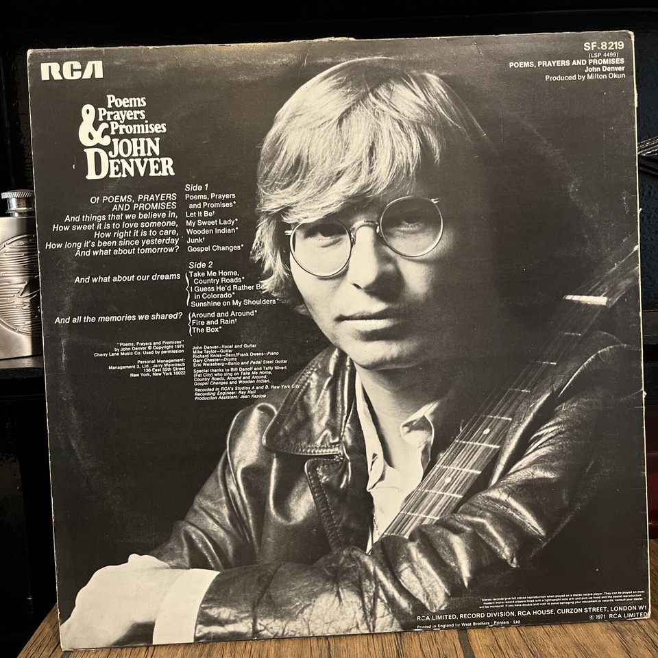 John Denver “Poems, Prayers & Promises” 1971 UK 12 Inch Vinyl LPft ...