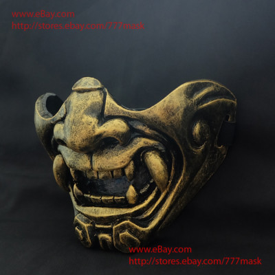 Oni Airsoft Mask Paintball BB Gun Half Face Devil Demon Evil Samurai ...