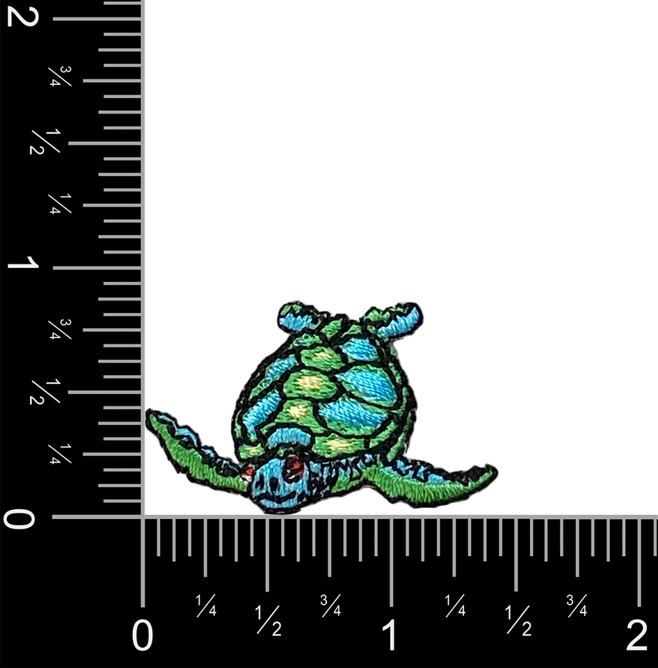 Small/Mini Sea Turtle Facing LEFT Blue/Green Iron on Applique ...