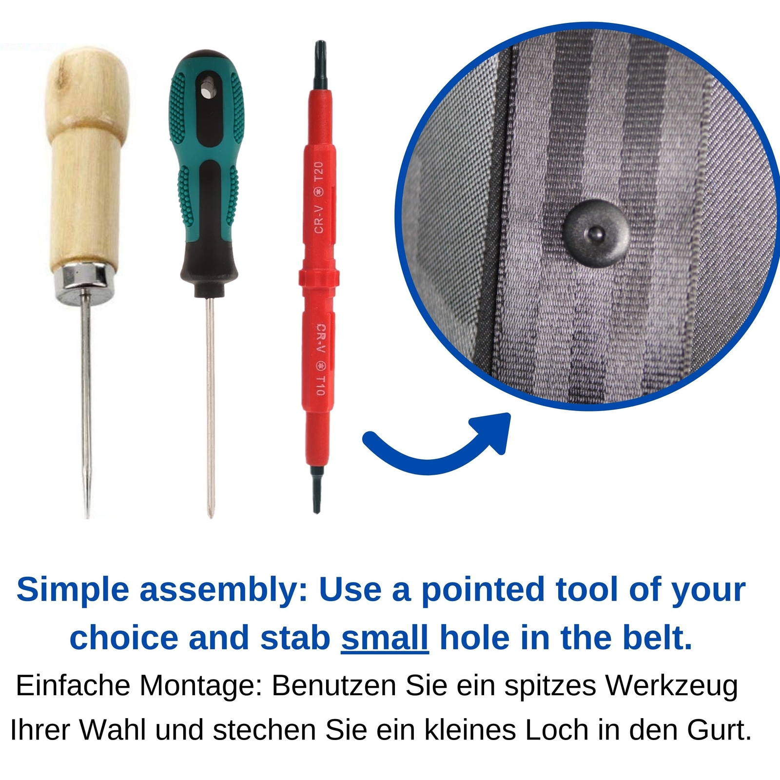 Gurt Knopf Auto, 10 Paare, Autogurt Niete, Gurt Rücklauf Sperre, Gurt ...