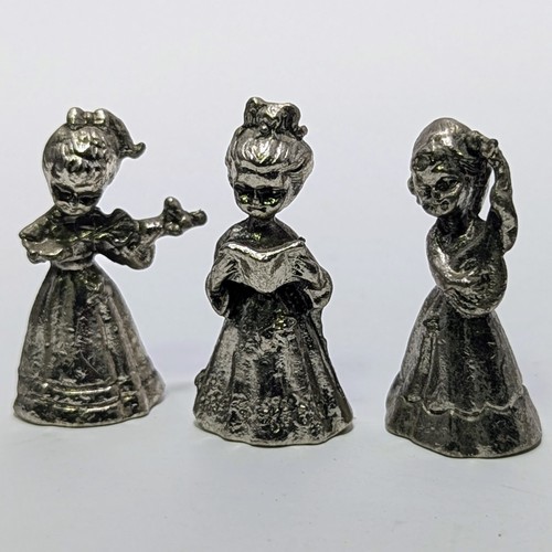 Mini Pewter Musicians Mini Figurines Girls Playing Instruments | eBay