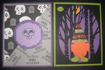 4 Handmade Fall Halloween Greetings Cards Envelopes Stampin' Up! Gnome ...