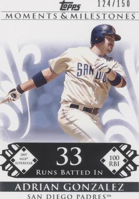 2008 Topps Moments & Milestones - Adrian Gonzalez #106-33 2007 MLB ...