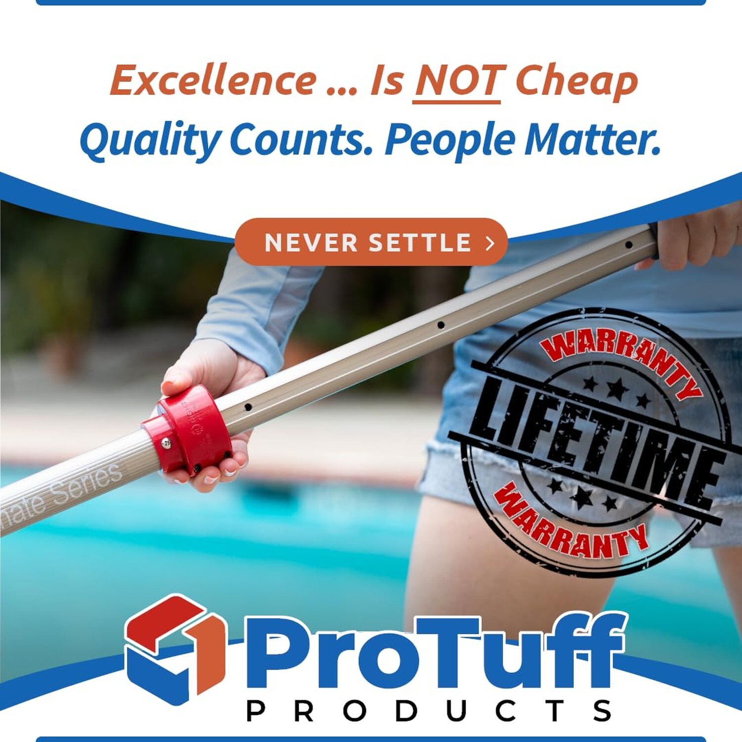 ProTuff Products Pool Pole, Telescopic 16ft - Lifetime, No Cost Replacements ... | eBay