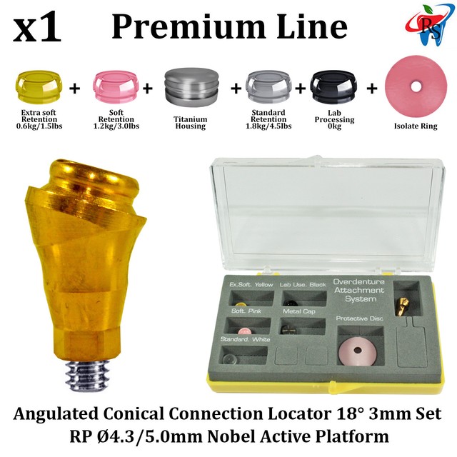 RS Dental Implant Locator Conical Angulated Abutment RP Nobel Active 18 ...