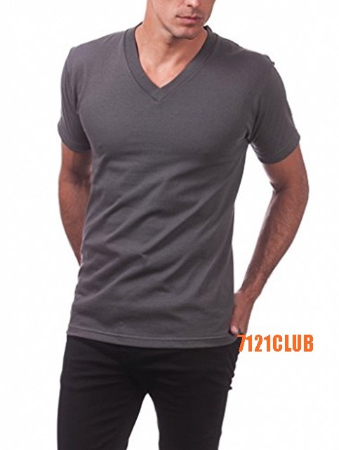 PRO CLUB MEN V NECK T SHIRT CAMO TEE PROCLUB PLAIN SHORT SLEEVE BIG ...