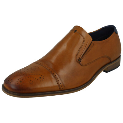 Mens Pod - Ottawa - Stylish Slip On Dress Shoe - Cognac Leather Loafer ...