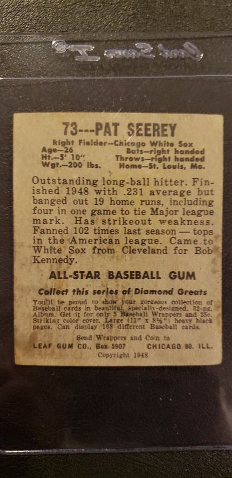 1948 / 49 Leaf Pat Seerey | eBay