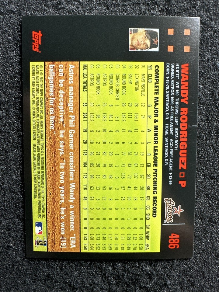 WANDY RODRIGUEZ #486 2007 Topps Baseball Red Back Parallel Houston ...