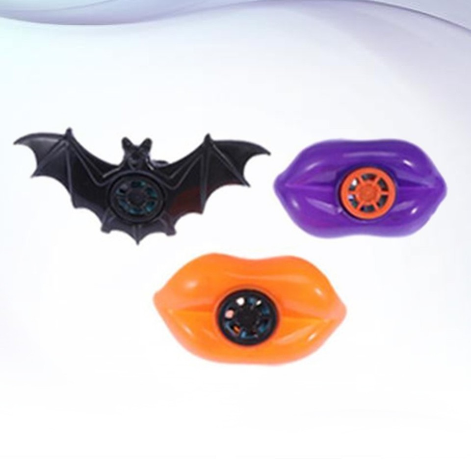 3 Pcs Creative Plastic Whistles Halloween Bat And Lip Shape Whistle Toy ...