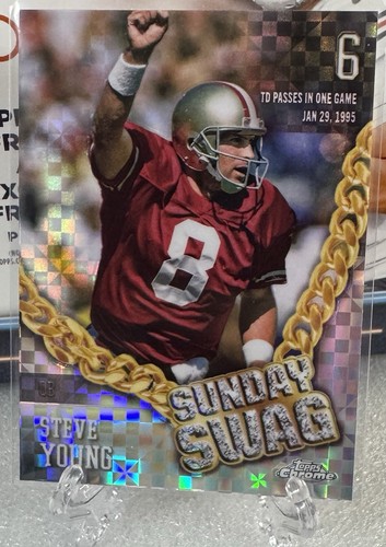 STEVE YOUNG 2024 Topps Chrome Sunday Swag X-Fractor Insert Card#SS-4 ...