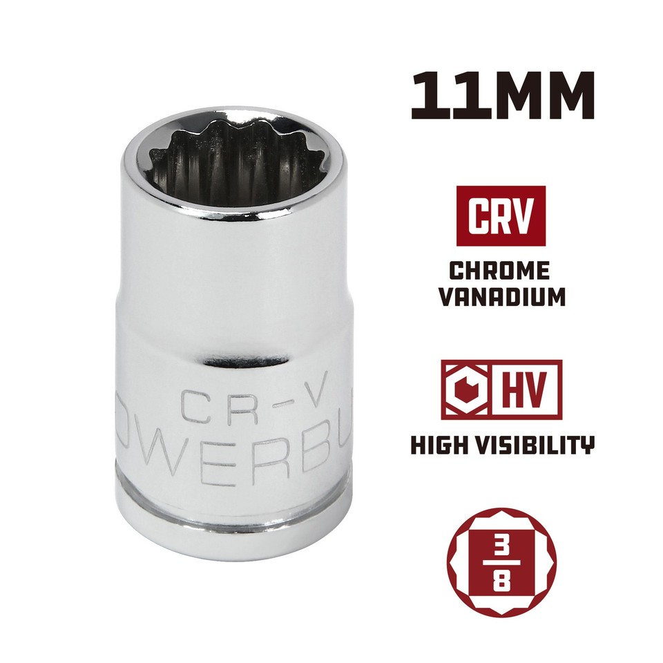 Powerbuilt 3/8 Inch Drive x 11 MM 12 Point Shallow Socket - 641016 | eBay