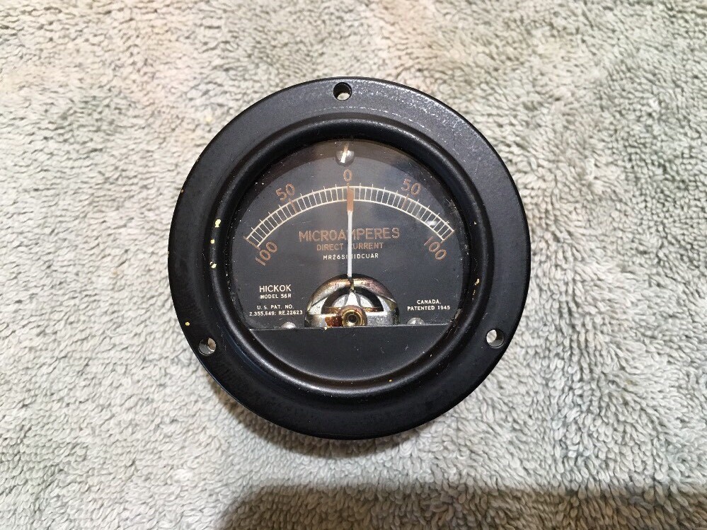 Hickok Panel Meter Sealed Microamperes Center Scale + - 100 Model 56R ...