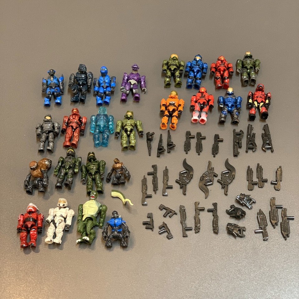New 54Pcs (24 Figures +30 Gun) HALO Mega Bloks CONSTRUX Unsc Elite ...