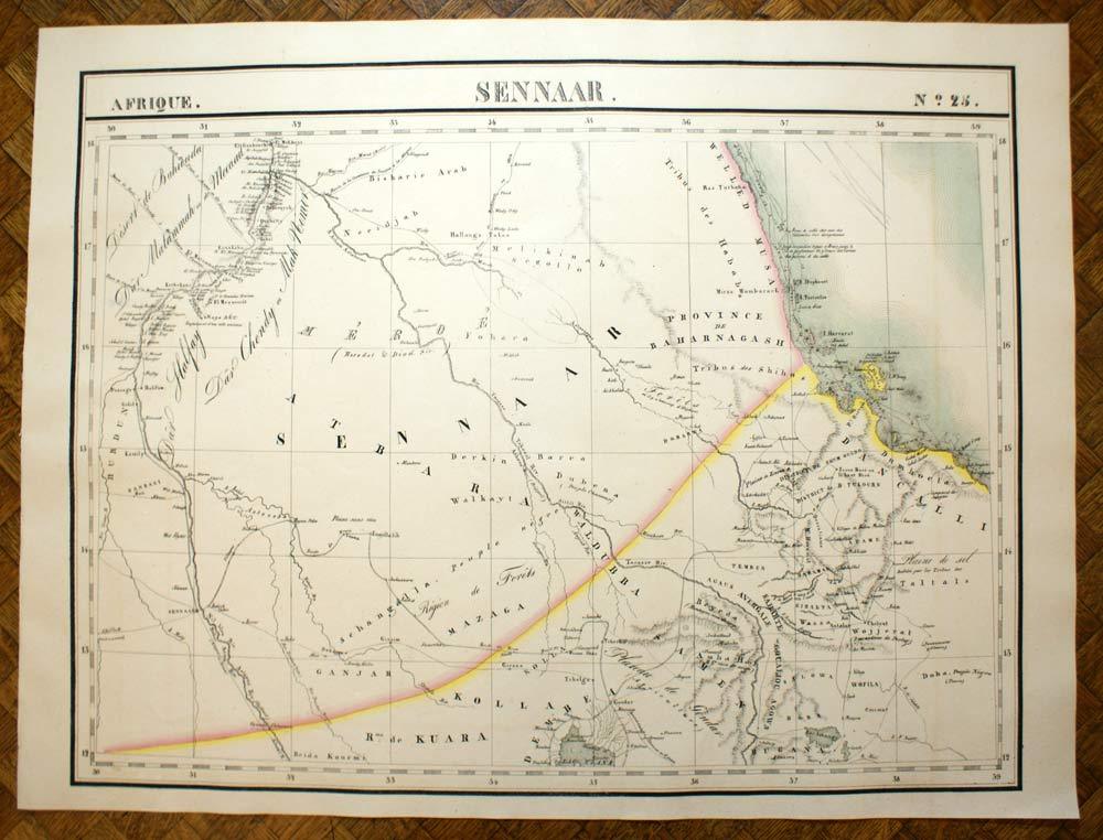 Sultana de Sennar Sudan Geographic Map of Africa No.25 Vandermaelen ...