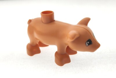 LEGO Pig Figure Nougat w/ Black Eyes White Pupils Animal Zoo City Farm ...