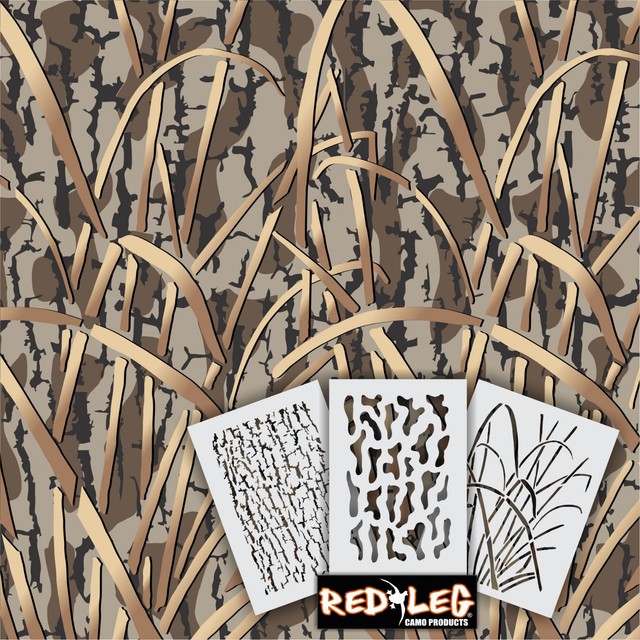 Redleg Camo Hd9 3 Piece Camouflage Stencil Kit for sale online | eBay