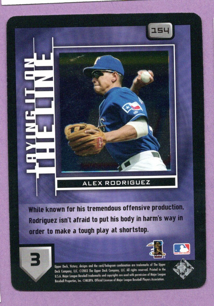 2003 Victory - Laying it on the Line Alex Rodriguez #154 for sale ...