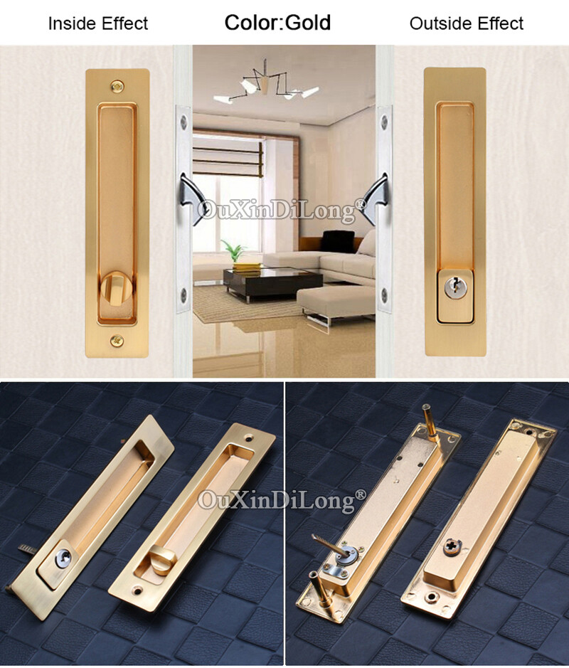 Recessed Sliding Door Lock Hidden European Mortise Pocket Door Hook ...
