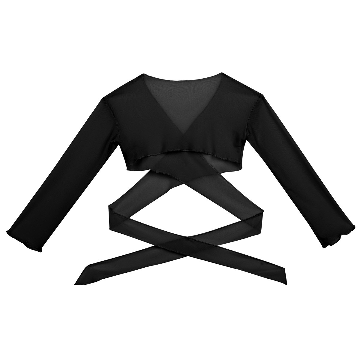 Girls Long Sleeve Dance Wrap Top Ballet Dancer Wrap Sweater Gymnastics ...