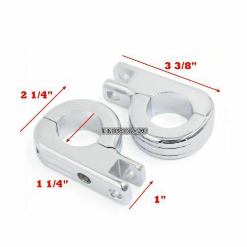 Chrome Engine Guard Footpeg Clamps Harley Sportster Glide road king ...