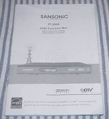 USER MANUAL === Sansonic FT-300A ATSC Converter Box | eBay