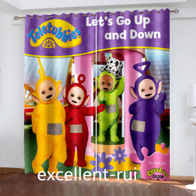 Happy Kids Bedroom Curtains Ring Teletubbies Blackout Door Decor UV ...